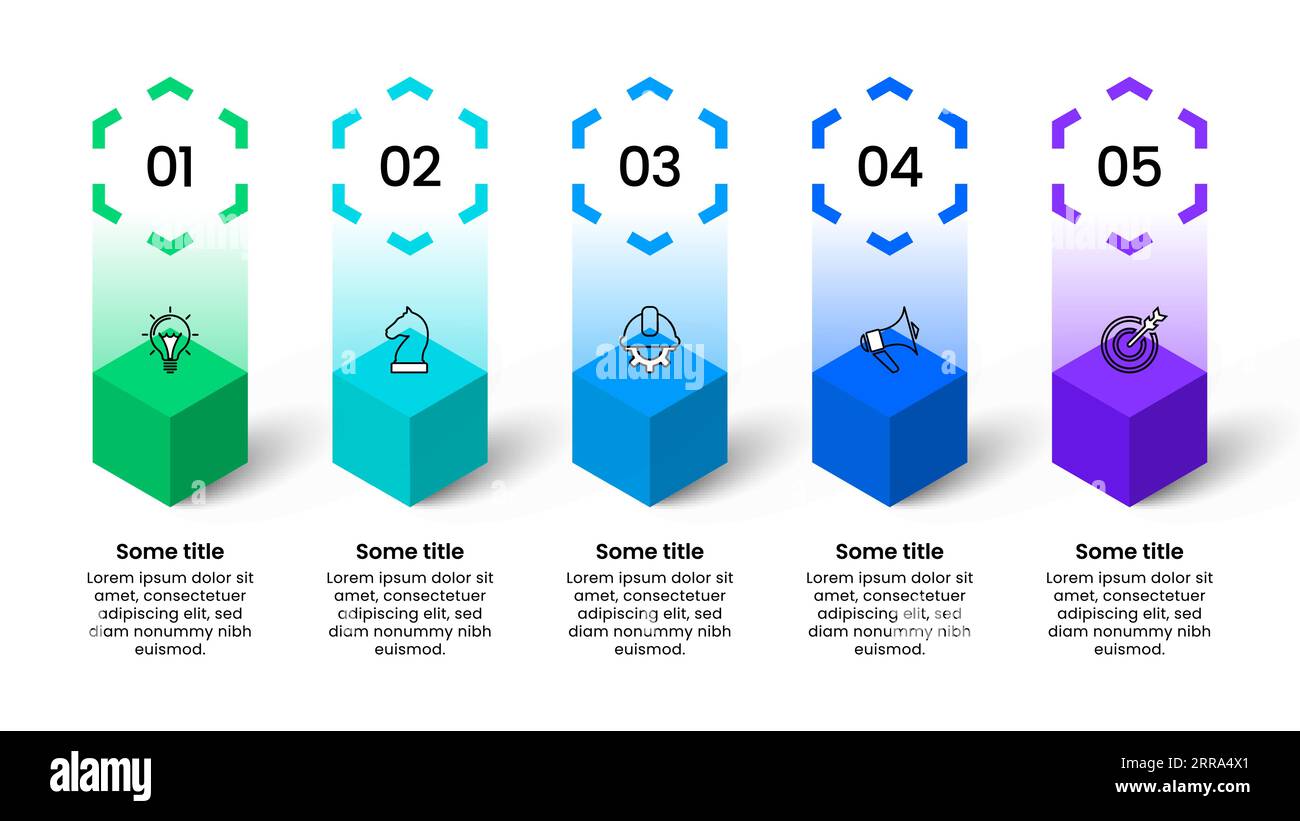 Infographic template with icons and 5 options or steps. Cubes. Can be ...