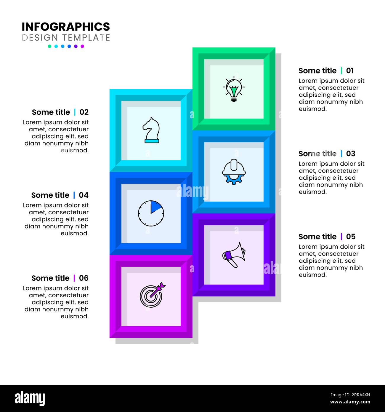 Infographic template with icons and 6 options or steps. Frames. Can be ...