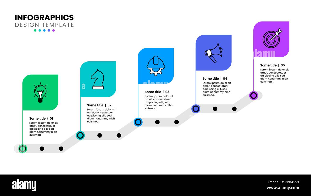 Infographic template with icons and 5 options or steps. Flags. Can be ...