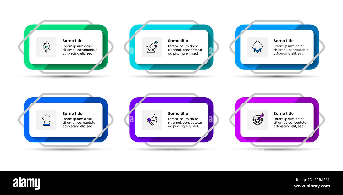 Infographic template with icons and 6 options or steps. Abstract ...