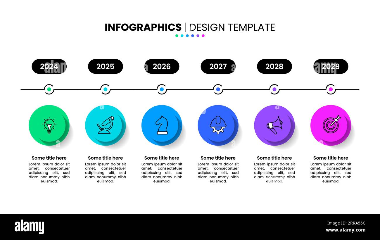 Infographic template with icons and 6 options or steps. Horizontal ...