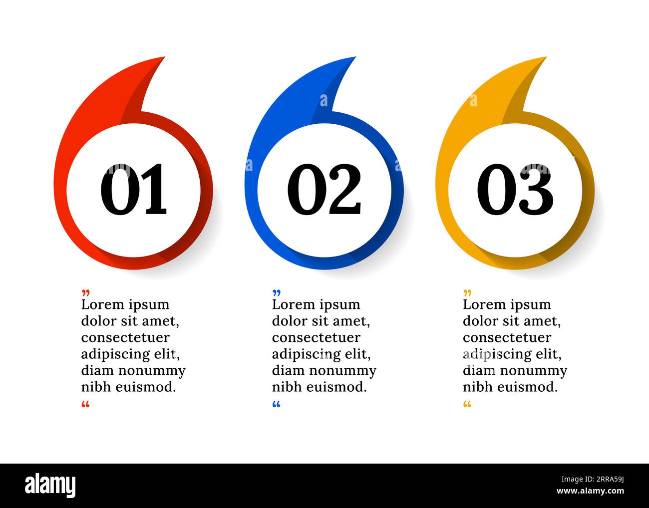 Infographic template with 3 options or steps. Quotes. Can be used for ...