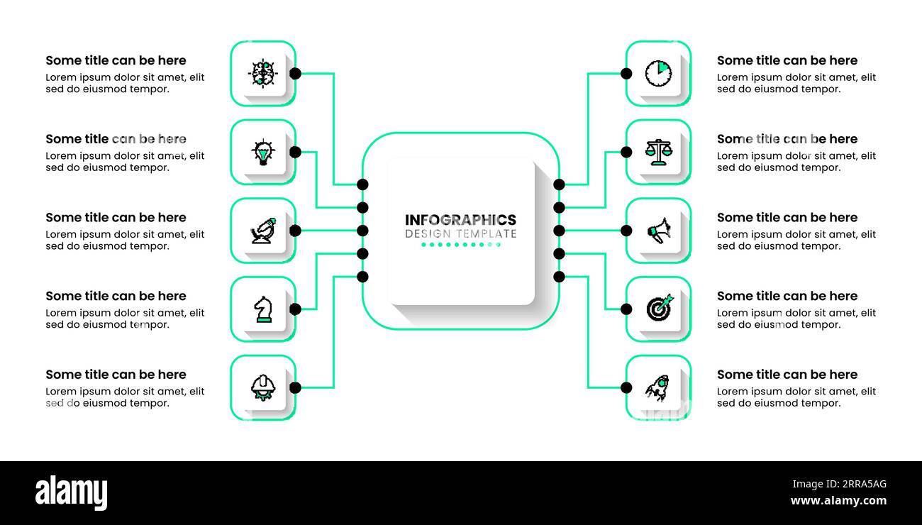 Infographic template with icons and 10 options or steps. Technology ...
