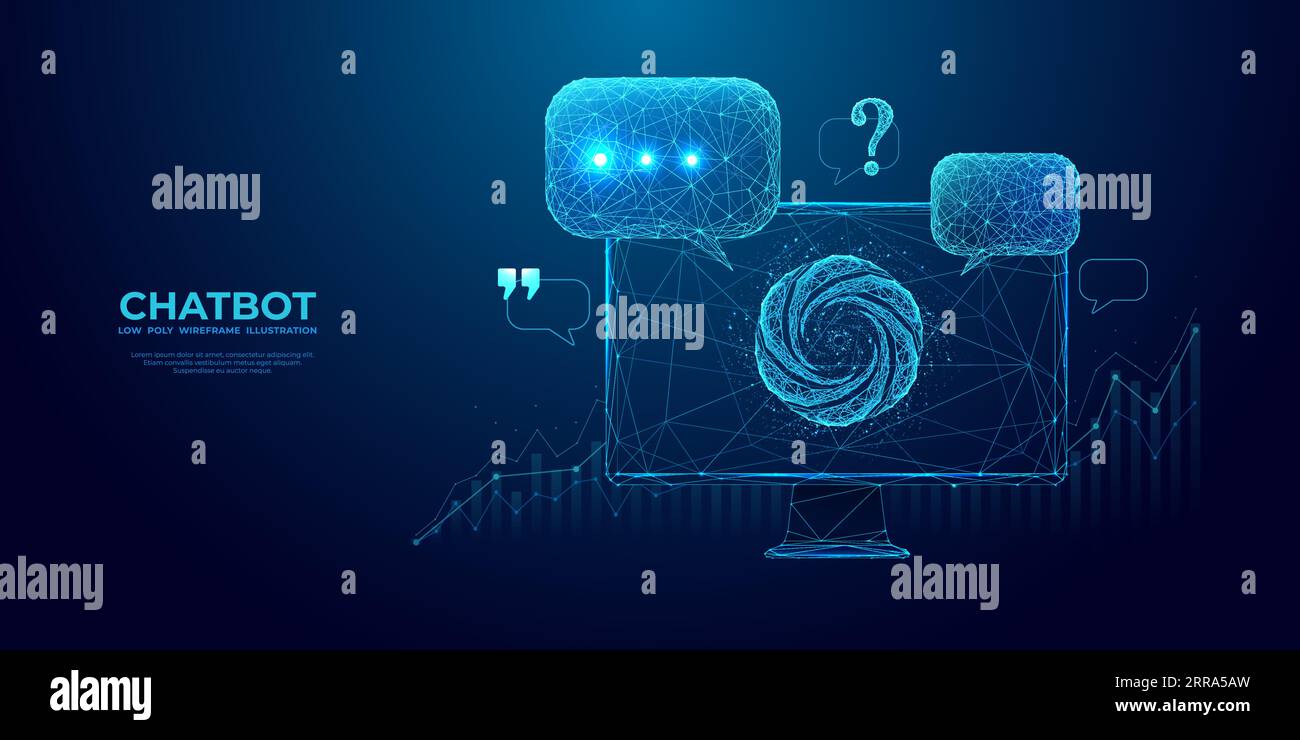 Chatbot abstract logo on a computer monitor screen and speech bubbles Stock Vector Image & Art ...