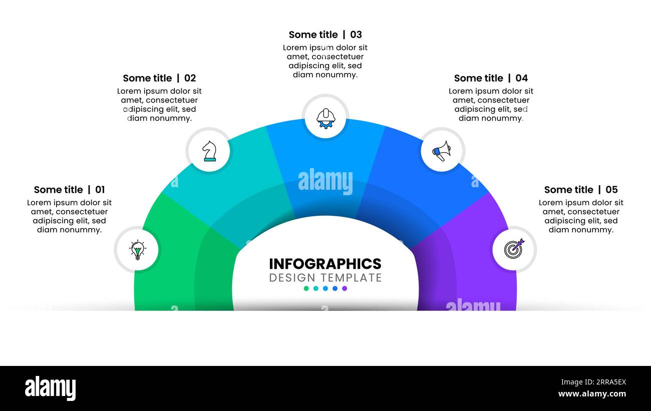Infographic template with icons and 5 options or steps. Abstract shape ...