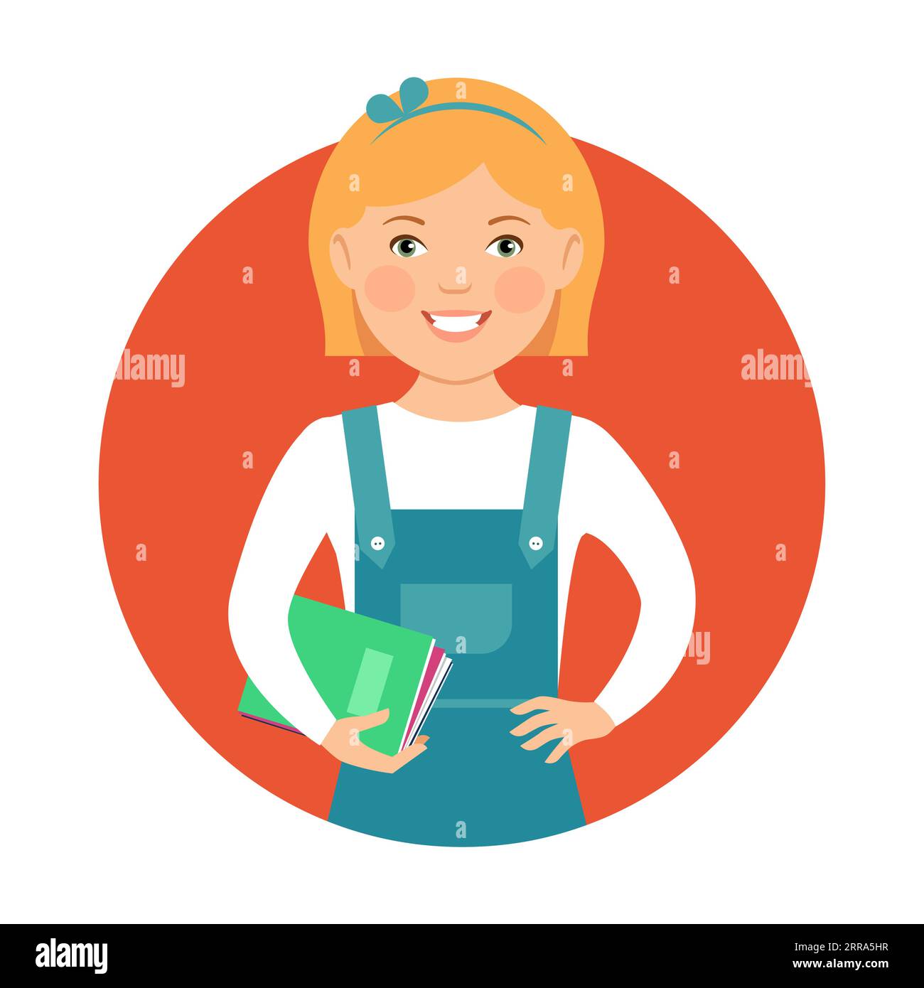 Girl in denim dress vector Stock Vector Image & Art - Alamy