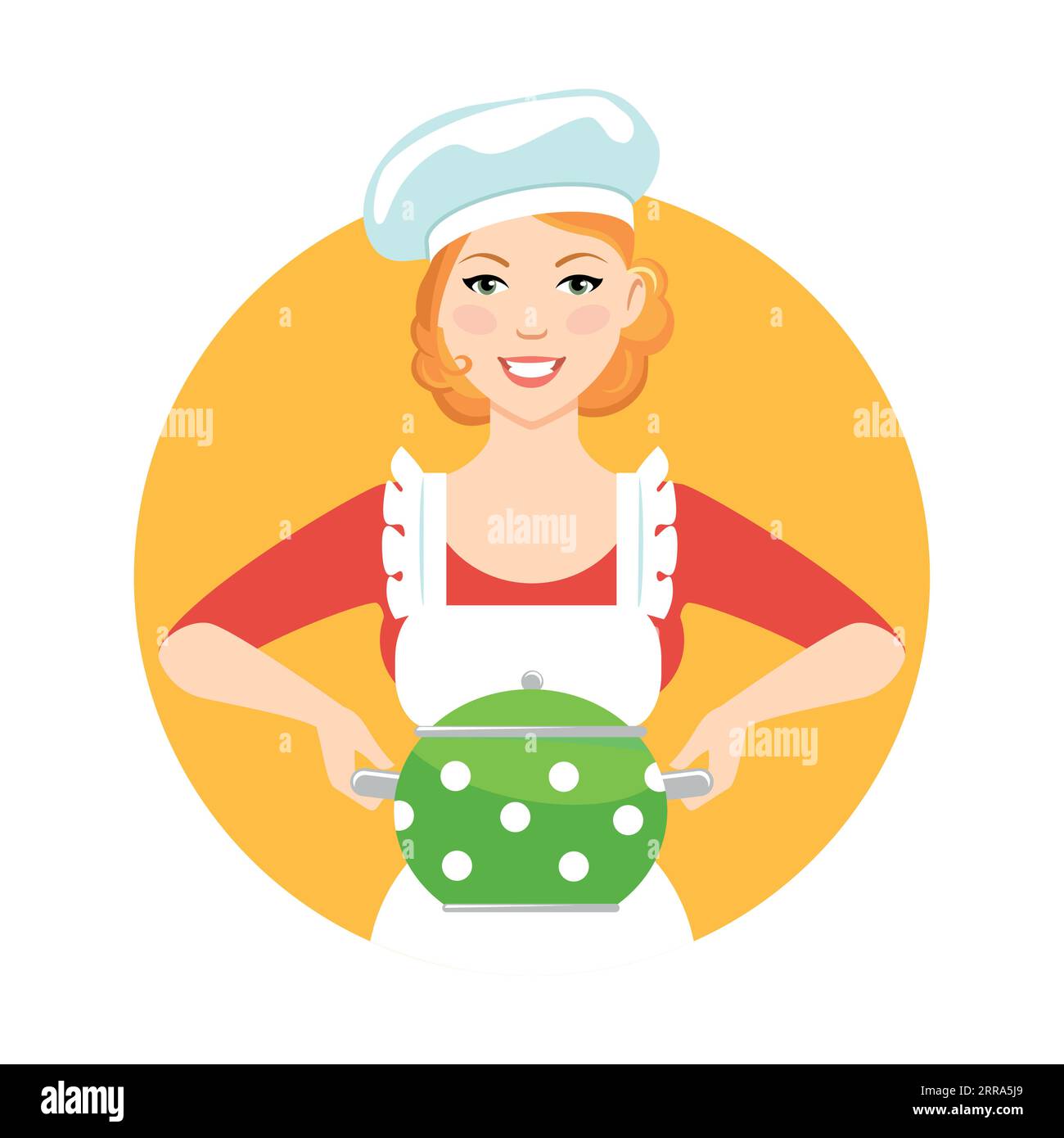 Middle aged woman housewife in Stock Vector Images - Alamy
