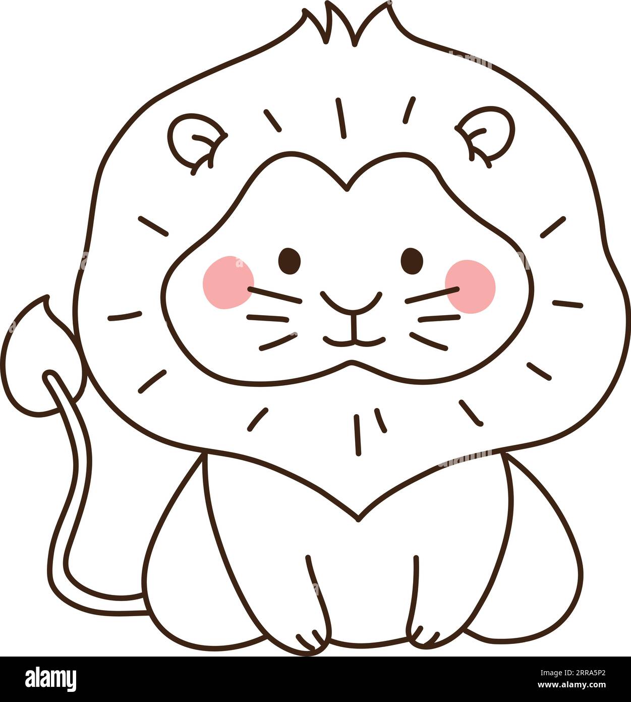 cute lion animal doodle icon Stock Vector Image & Art - Alamy
