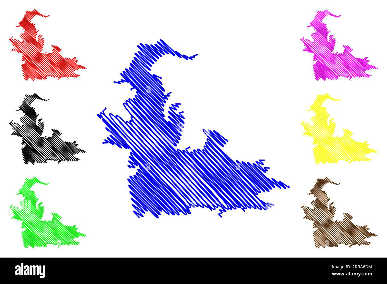 Lake Begnas (Federal Democratic Republic of Nepal) map vector illustration, scribble sketch ...