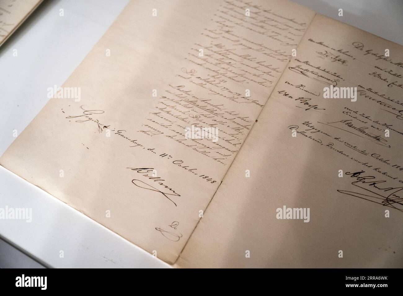 THE HAGUE - The Dutch Constitution from 1848 on display in the Senate ...