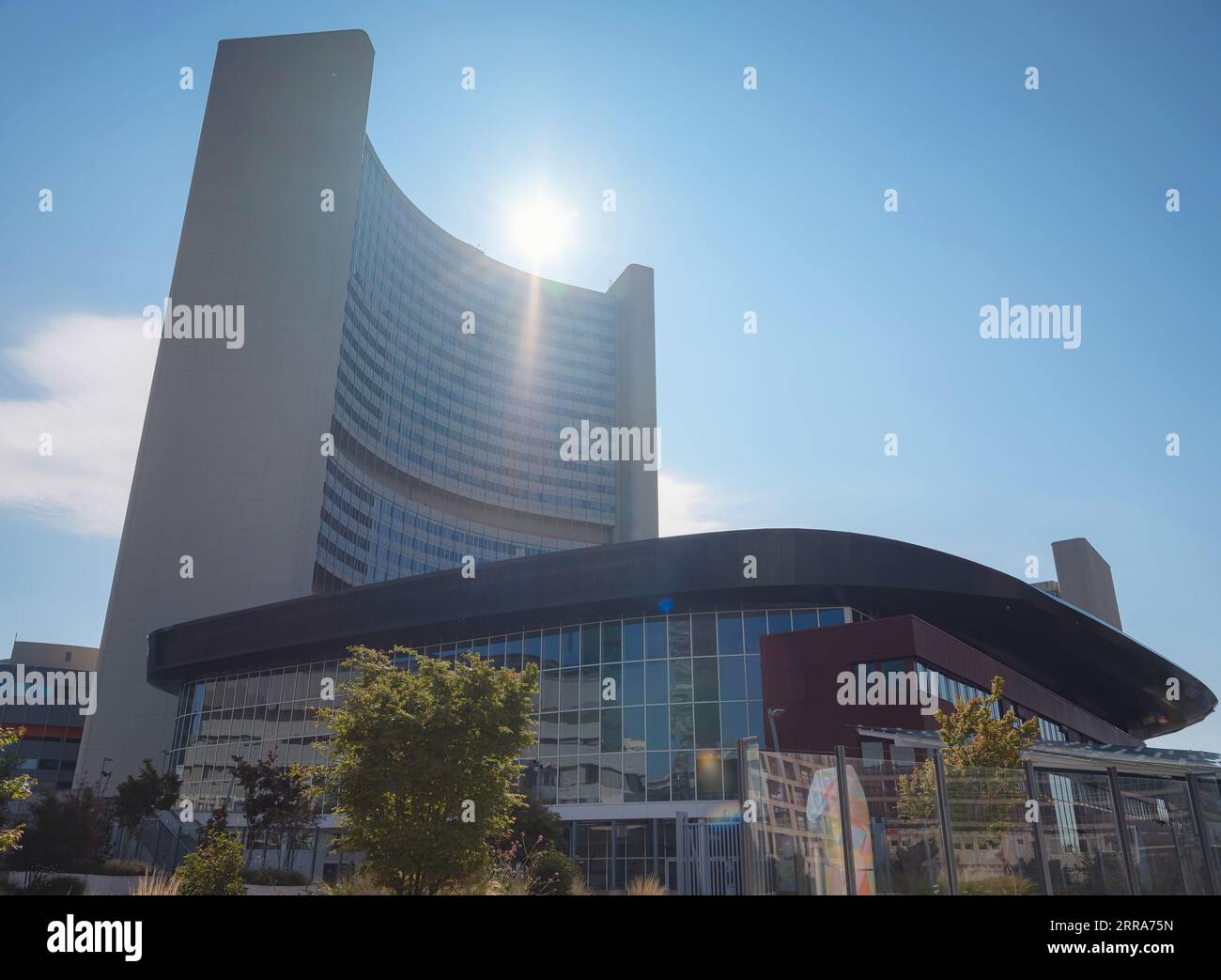 Vienna, Austria - July 27, 2023: UN headquarters building in the ...