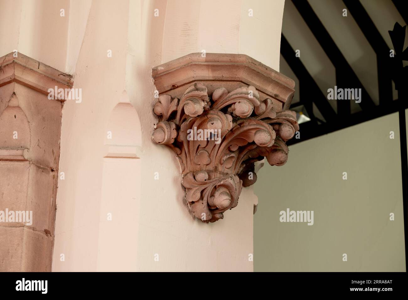 A carved corbel stone in All Saints Church, Allesley, West Midlands ...