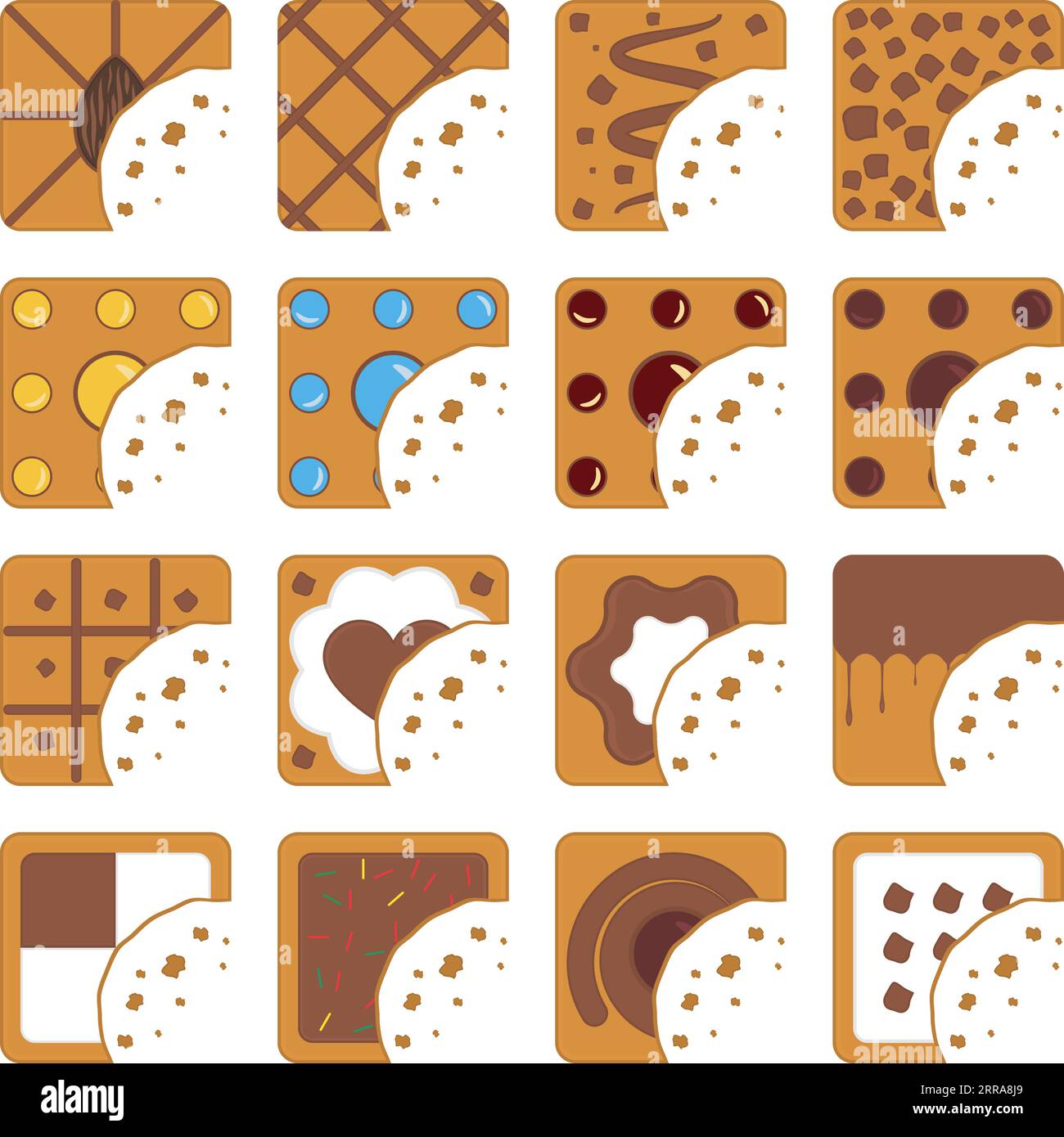 Set of bitten cookies. Color vector Stock Vector Image & Art - Alamy