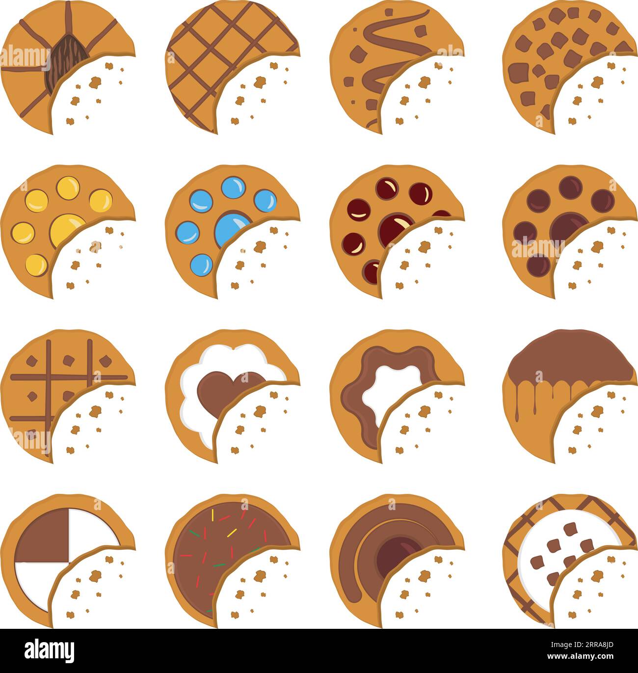 Set of bitten cookies. Color vector Stock Vector Image & Art - Alamy