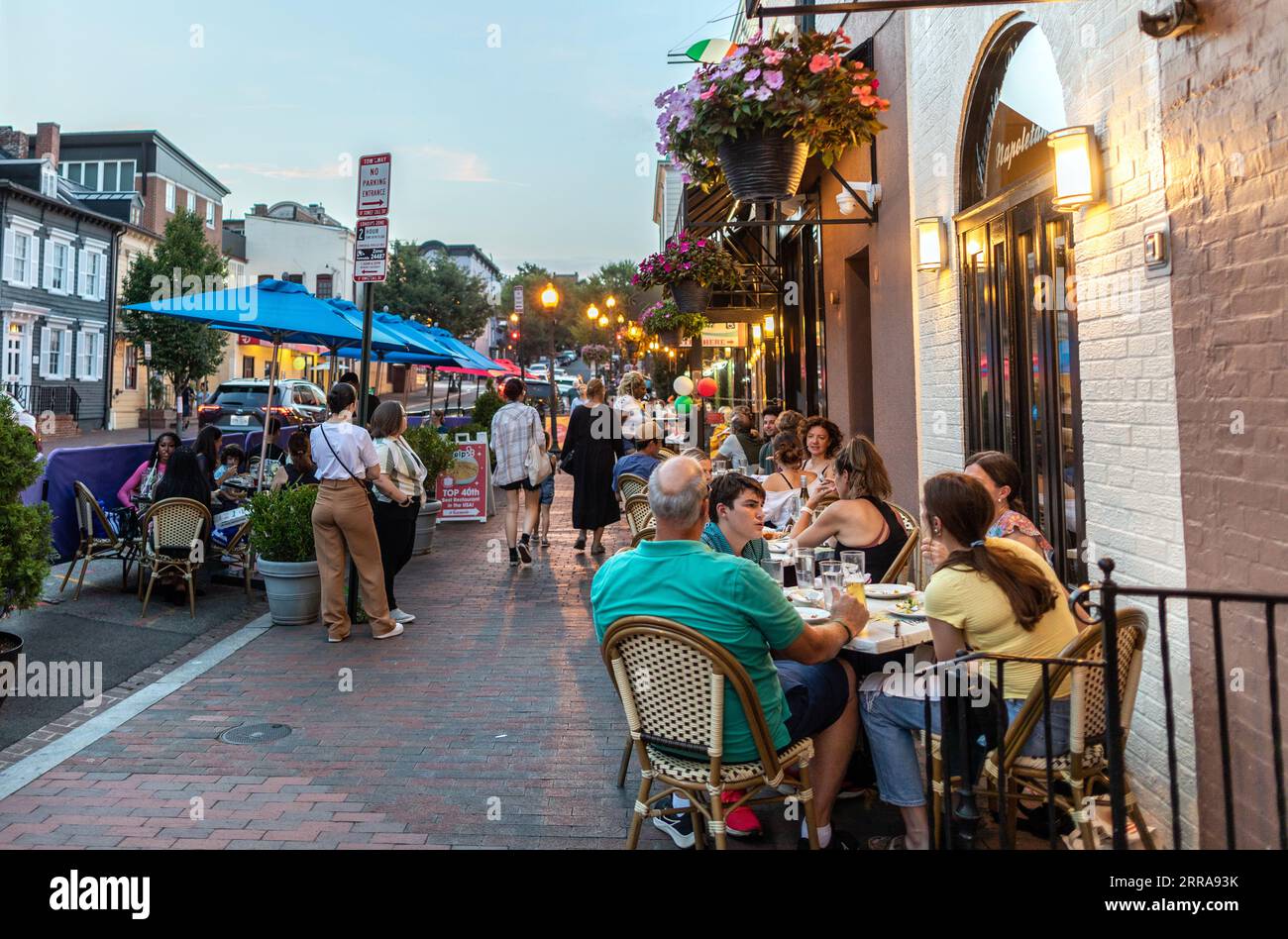 Traditional Architecture at Night in Georgetown Washington DC USA Stock ...