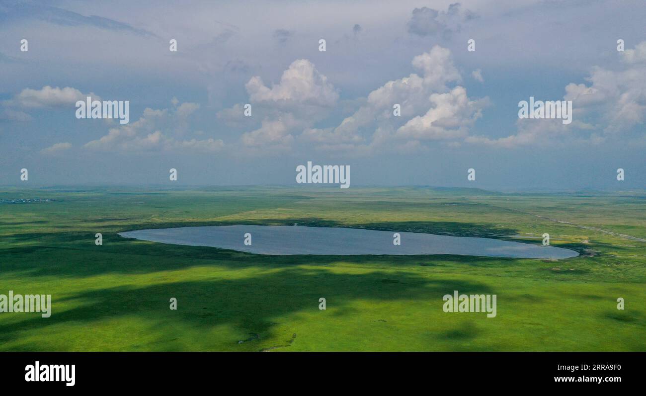 210723 -- HULUN BUIR, July 23, 2021 -- Aerial photo taken on July 22 ...