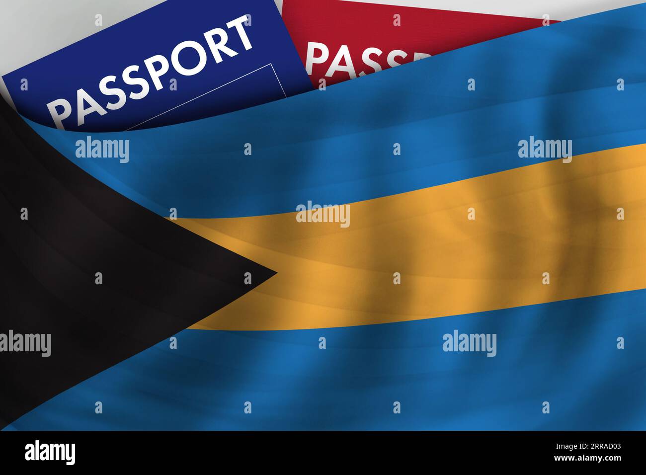 Bahamas flag background and passport of Bahamas. Citizenship, official ...