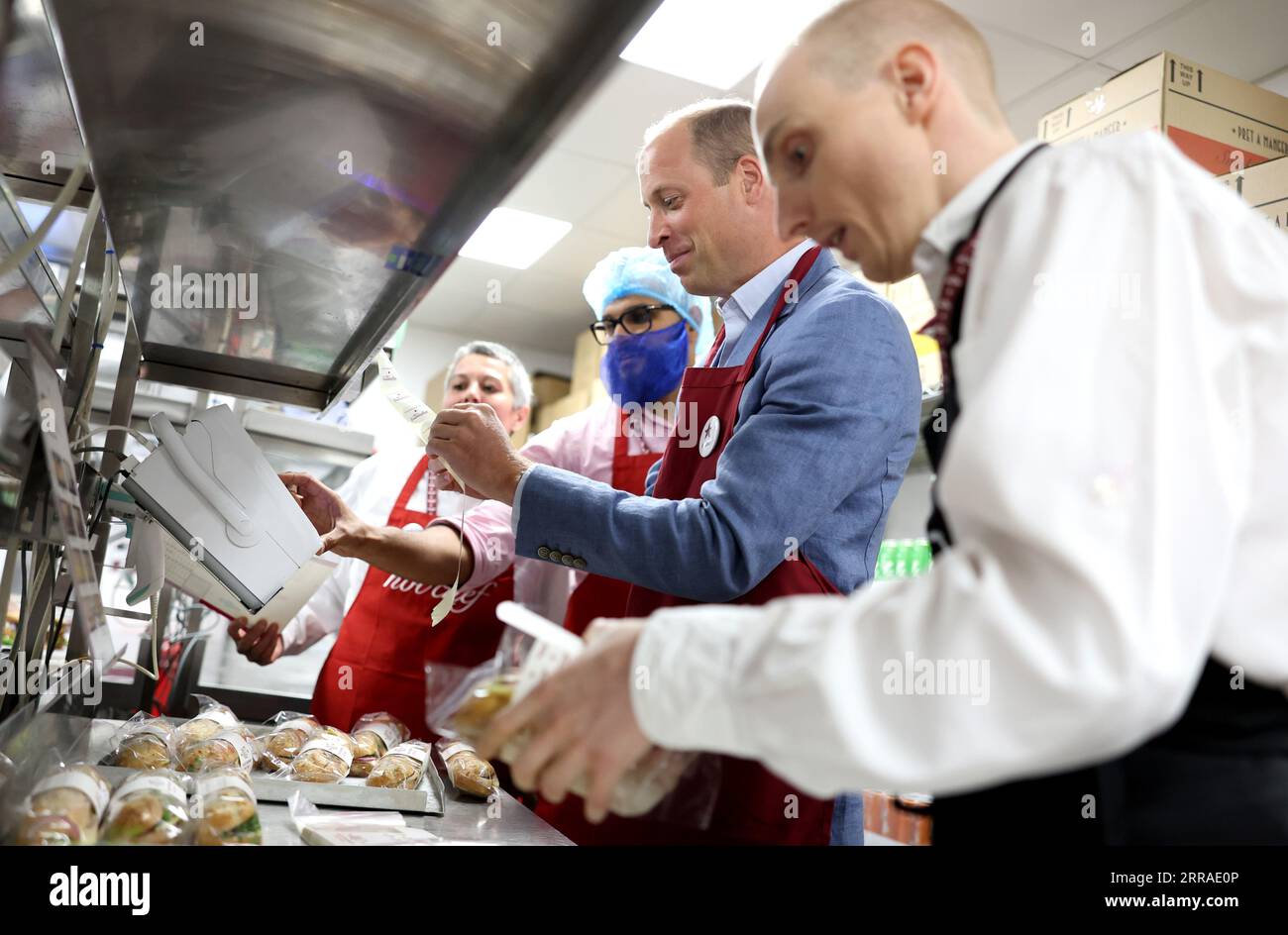 The Prince of Wales during a visit to a Pret A Manger store in ...