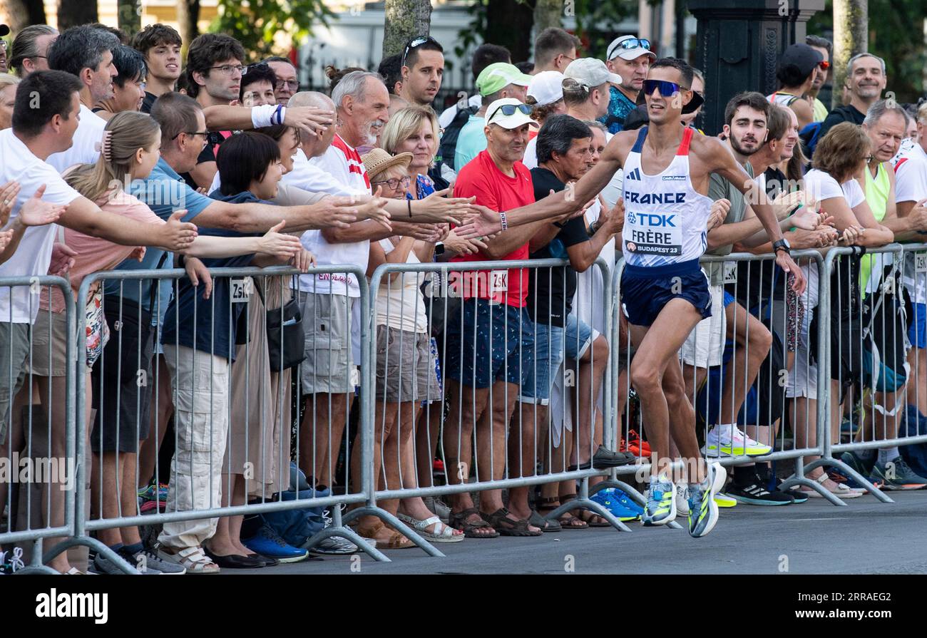 Mehdi Frère of France competing in the men’s marathon on day 9 of the ...