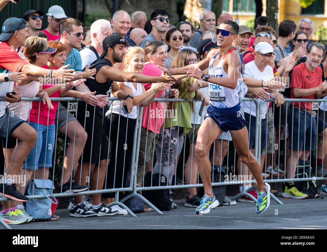 Mehdi Frère of France competing in the men’s marathon on day 9 of the ...
