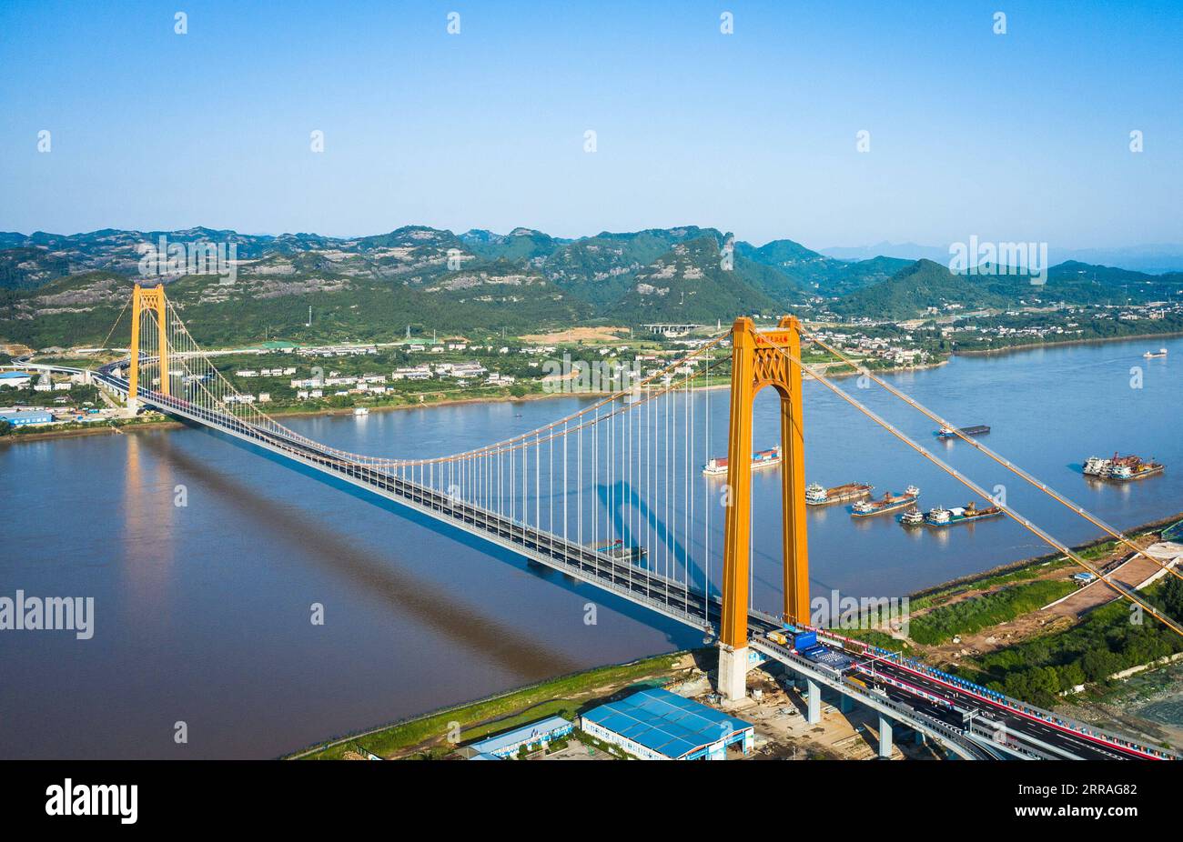 210730 -- YICHANG, July 30, 2021 -- Aerial photo taken on July 30, 2021 ...