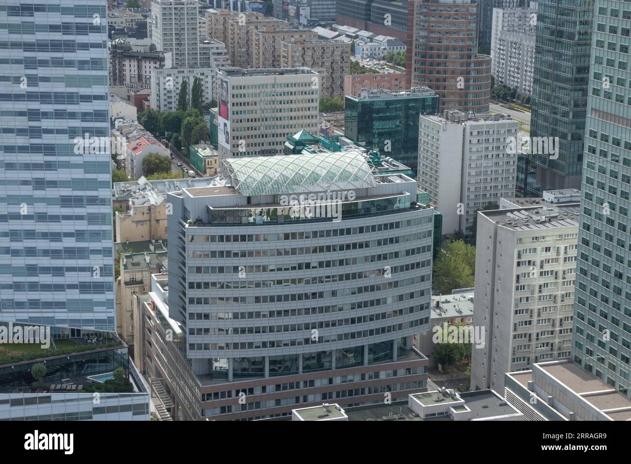 A view of the Accenture office block building in Warsaw, Poland Stock ...