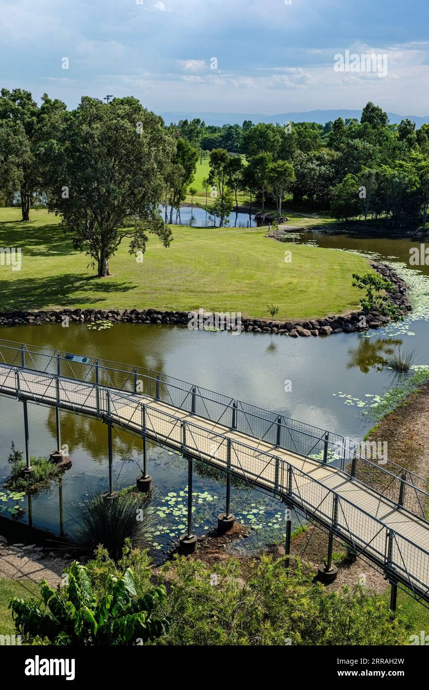 The suspended walkway at TYTO Wetlands, Ingham, Queensland, Australia ...
