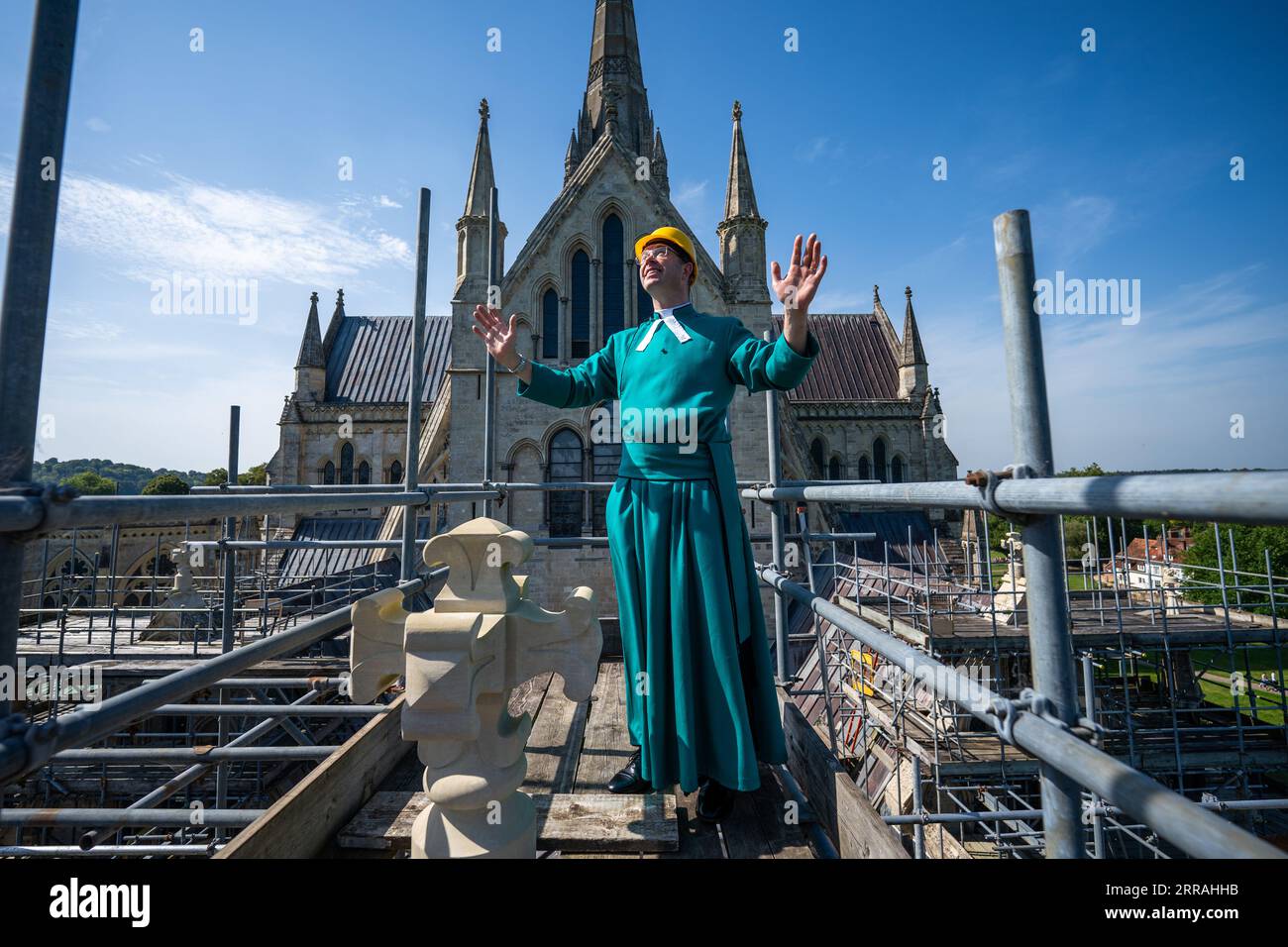 Canon Kenneth Padley, on the East End of Salisbury Cathedral where a ...