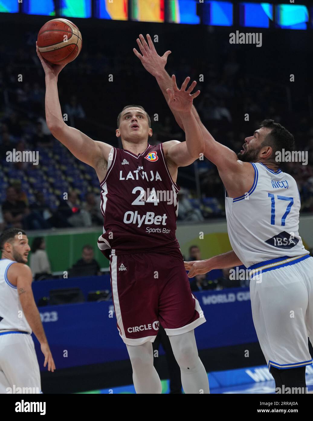 Manila, Philippines. 7th Sep, 2023. Latvia's Andrejs Grazulis (front L ...