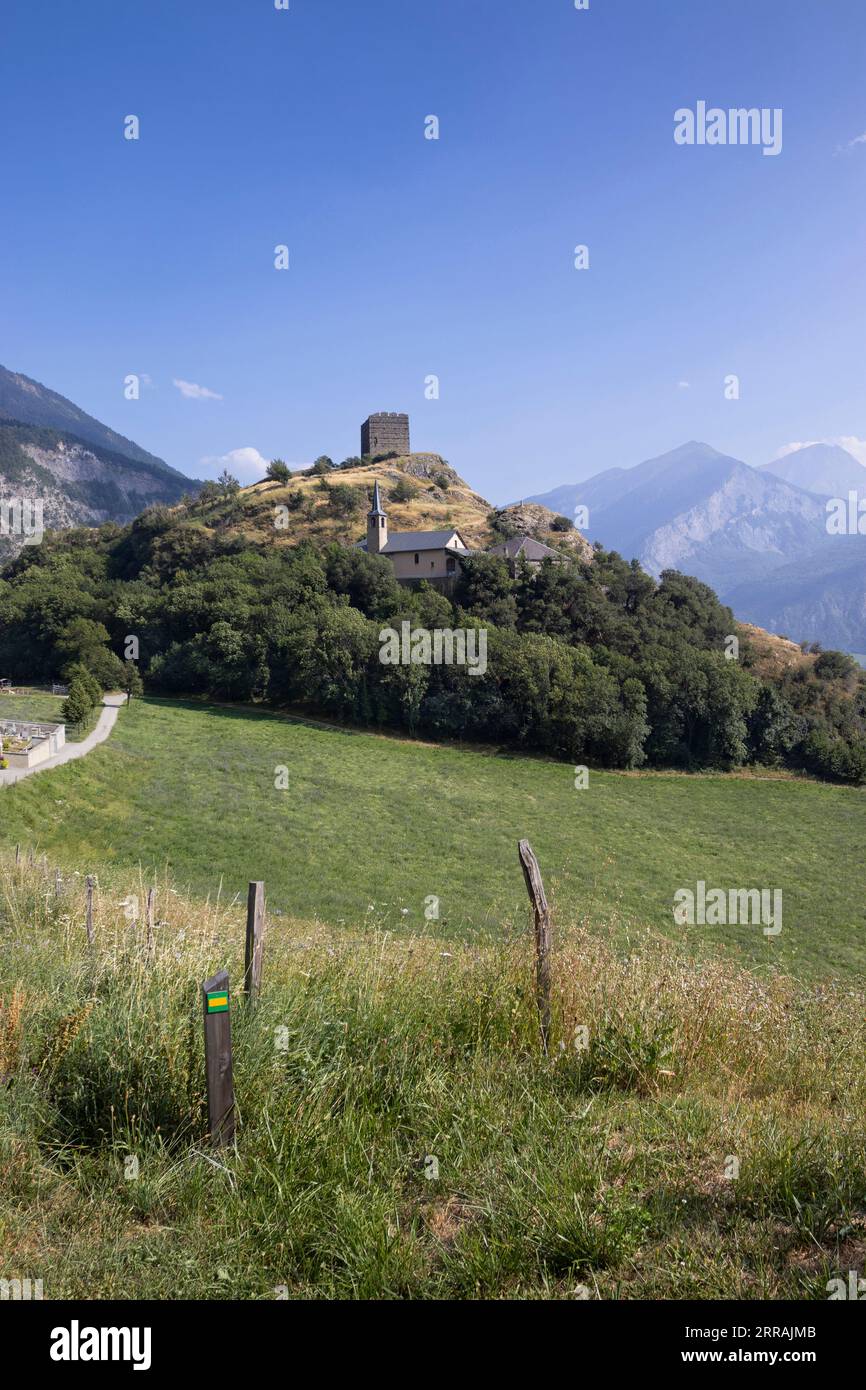 MONTVERNIER, FRANCE, 23 JULY 2023: View of the landscape and Chatel ...