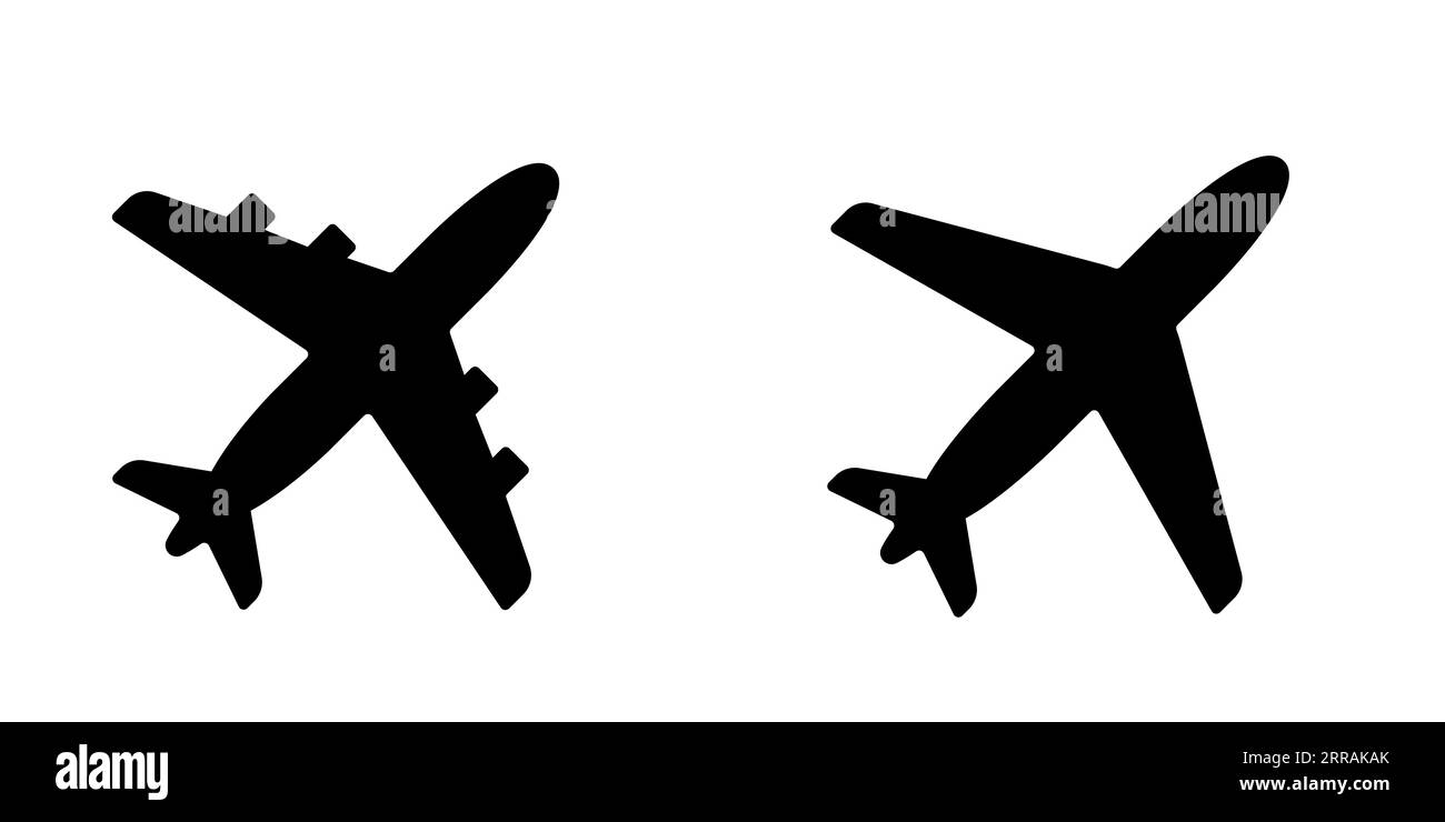Airplane two sign icon on a isolated white background Stock Vector ...