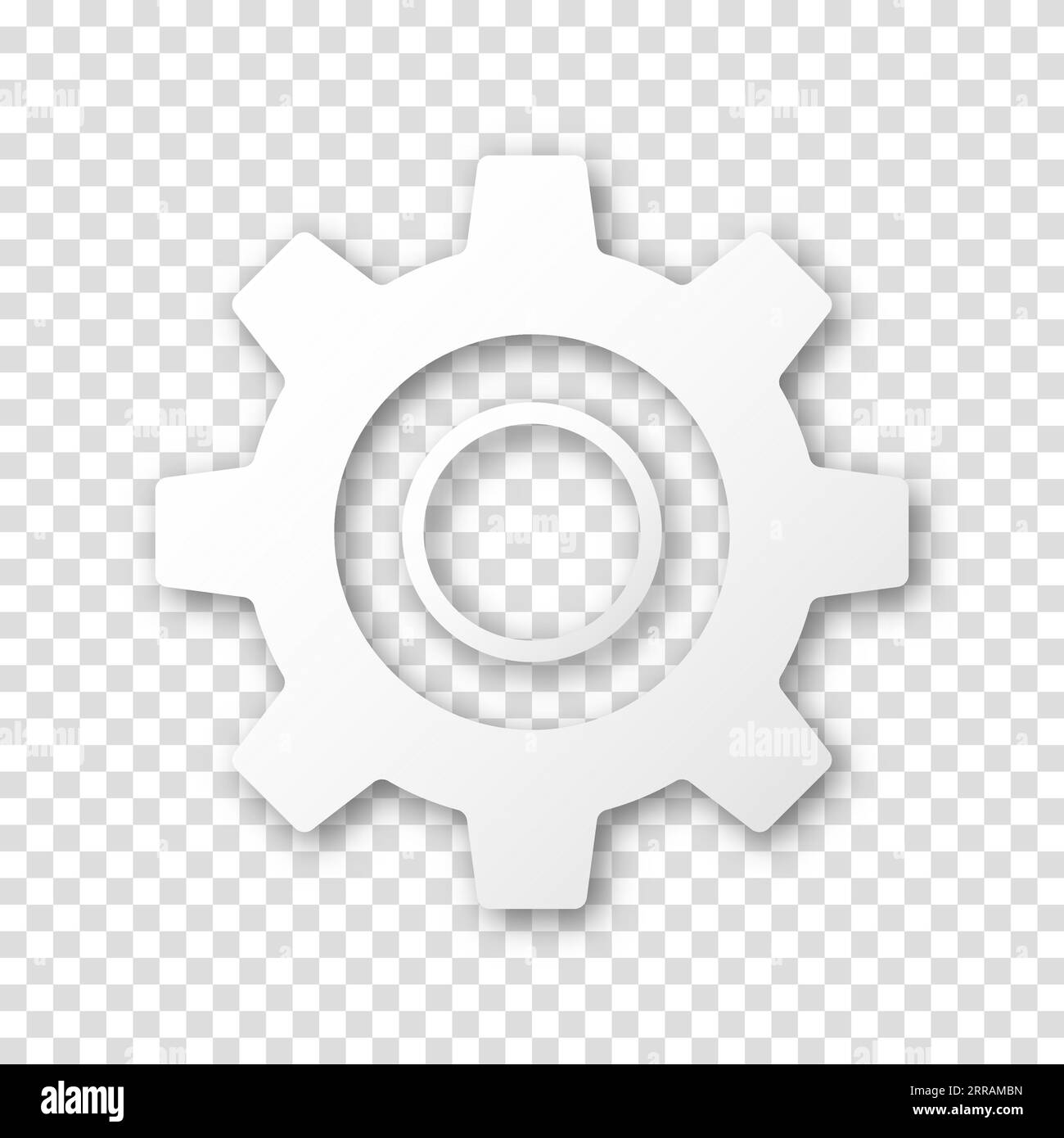 Gear icon, flat design. Machine sprocket gear icon. Realistic vector ...
