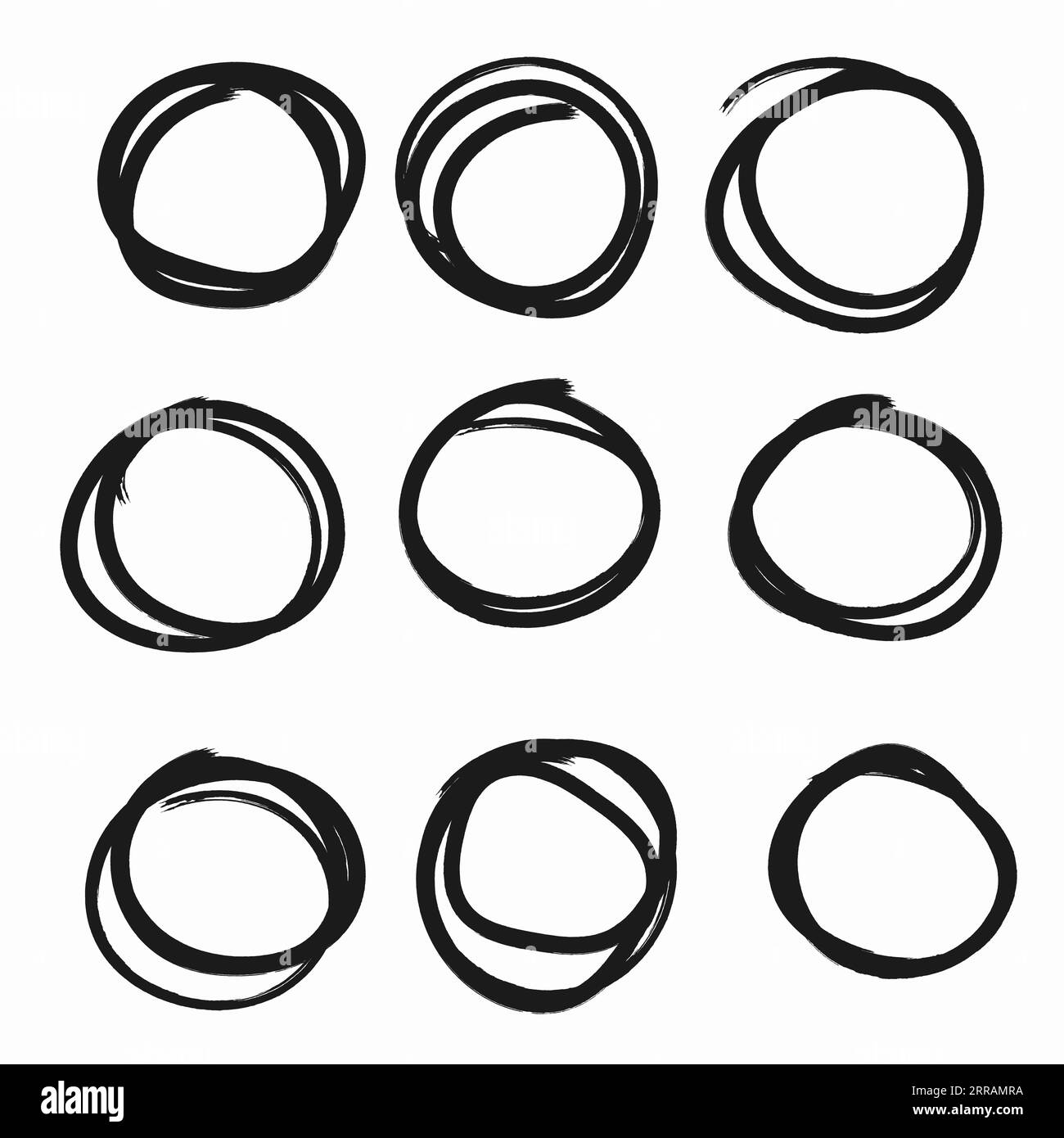 Highlight circle frames. Circular scribble doodle oval. Vector ...
