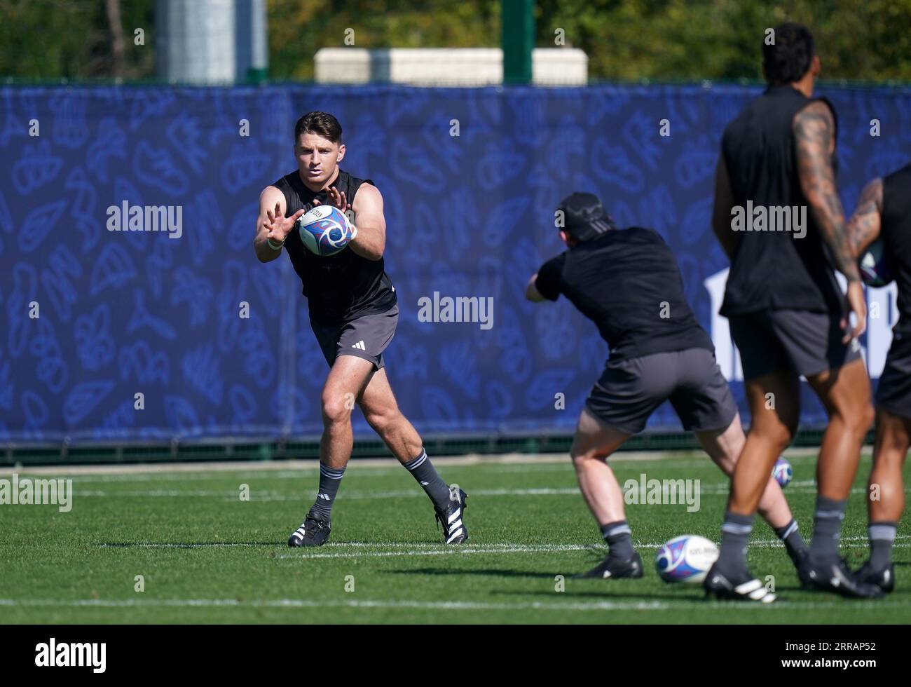 New Zealand's Beauden Barrett during the team run at INSEP in Paris ...