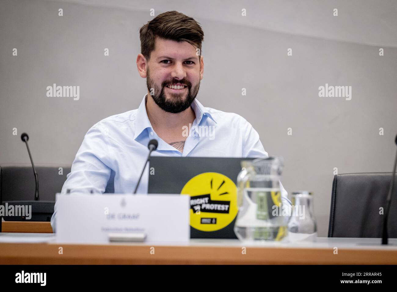 THE HAGUE - Mr. De Graaf, Extinction Rebellion during a round table ...