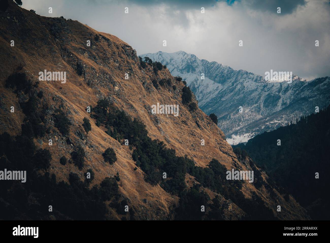 Aerial view of the majestic Himalaya mountain range, featuring its ...