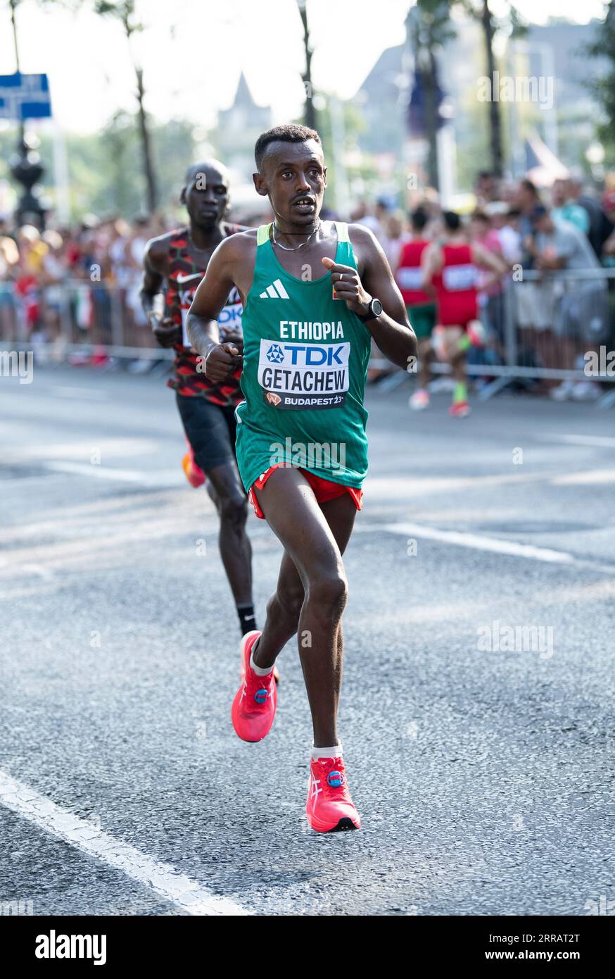 Tsegaye Getachew of Ethiopia competing in the men’s marathon on day 9 ...