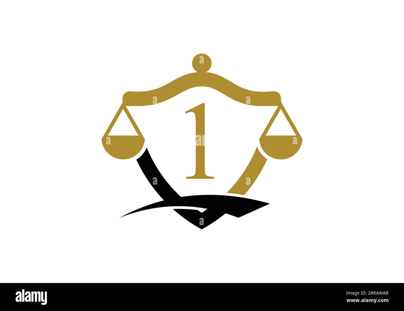 Initial 1 monogram alphabet with law scale sign symbol. Law Attorney ...