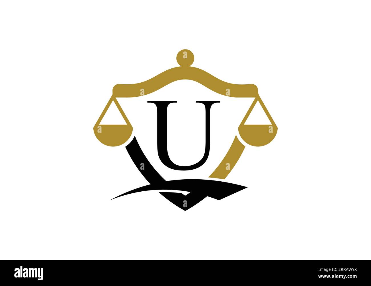 Initial U monogram alphabet with law scale sign symbol. Law Attorney ...