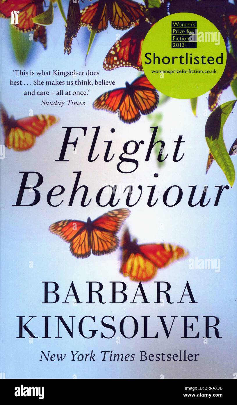 Book cover "Flight Behaviour" by Barbara Kingsolver. Faber Stock Photo ...