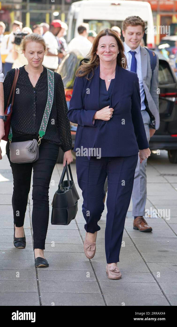 Education Secretary Gillian Keegan (centre) leaves Essex County Hall in ...