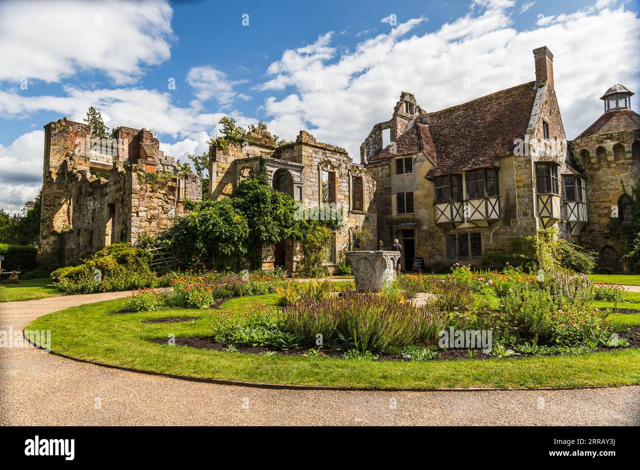 Ruins of Scotney Castle seen with the tower on the right, taken 30th ...