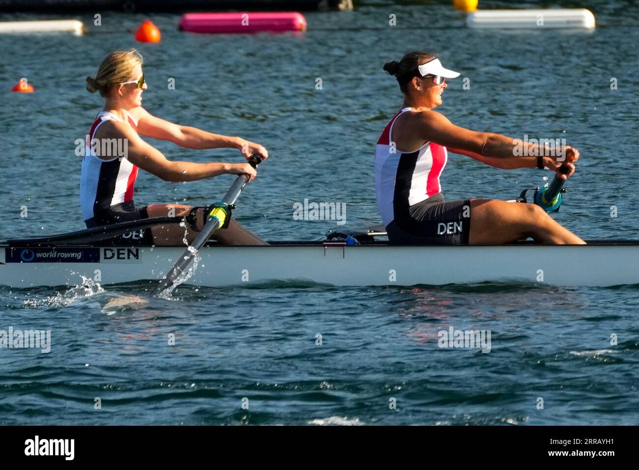Karen Mortensen and Fie Udby Erichsen of Denmark compete in the Women's ...