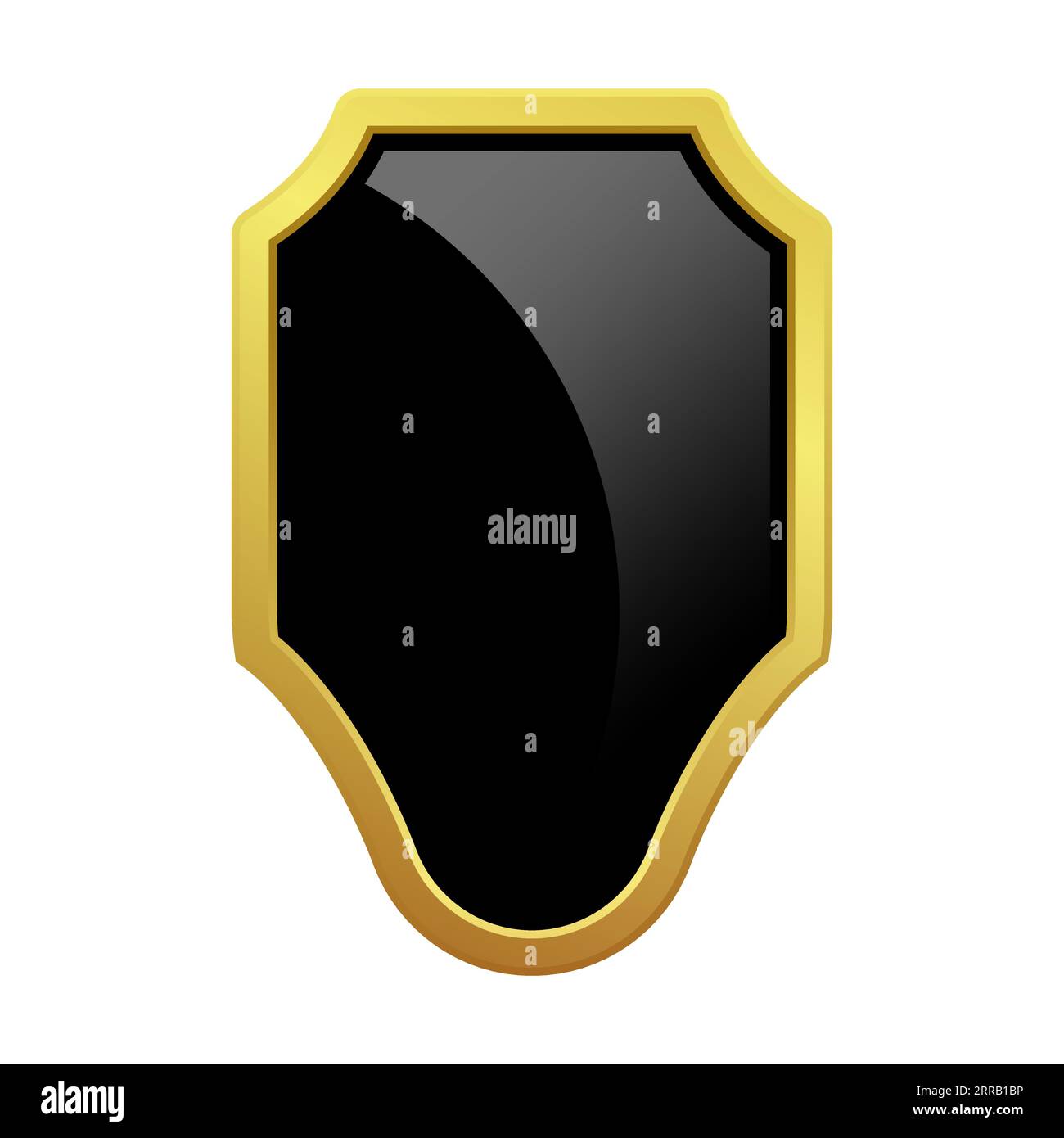 Black shield with glossy bright golden frame. VIP luxury logo design ...