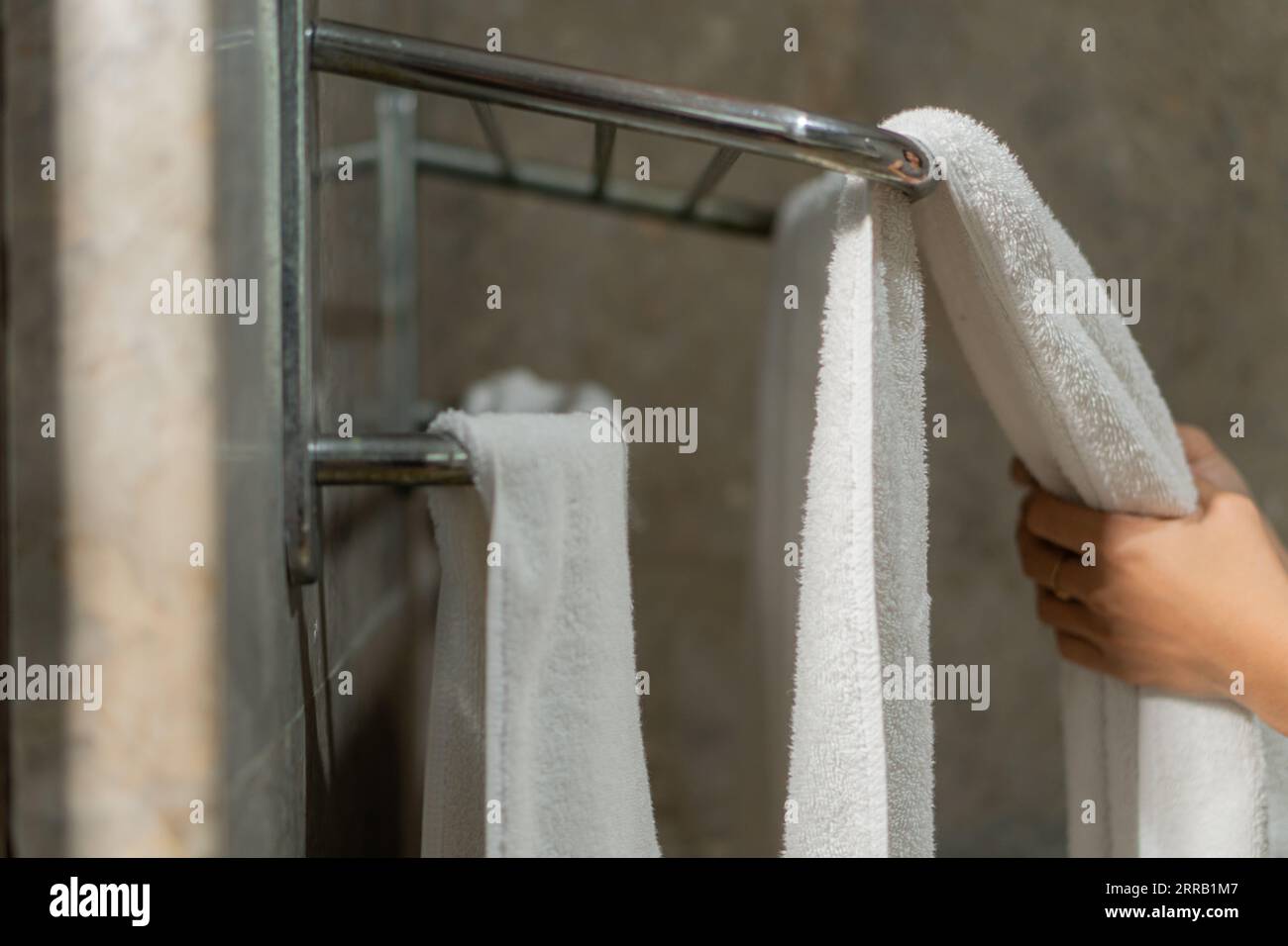 Towel rail shower hi-res stock photography and images - Alamy