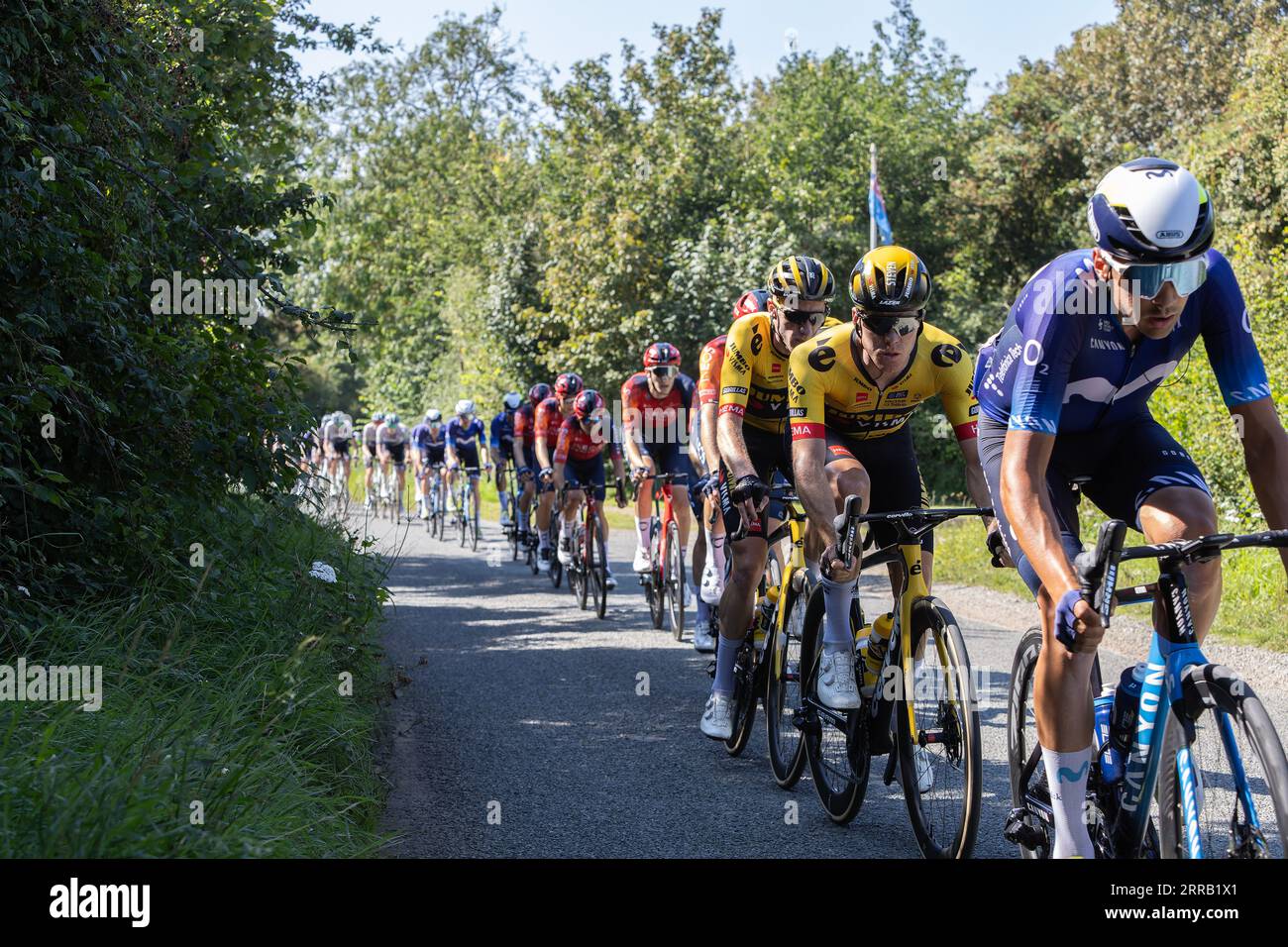 The 2023 Tour of Britain cycle race passes the war memorial for ...