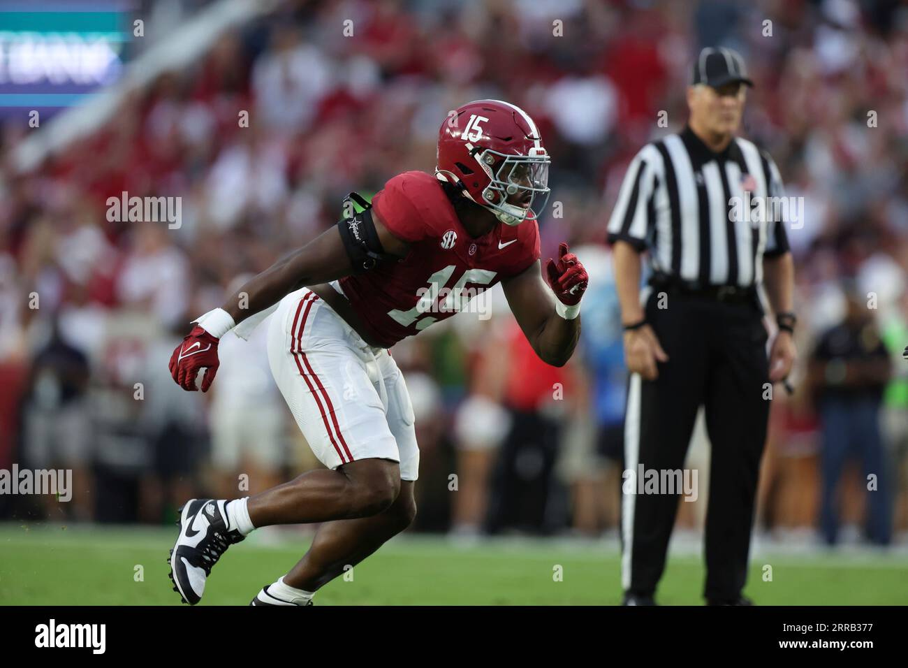 Alabama linebacker Dallas Turner (15) during the first half of an NCAA ...