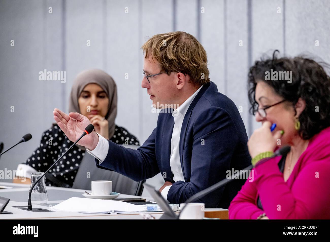 THE HAGUE - Pepijn van Houwelingen (fvd) during a round table ...