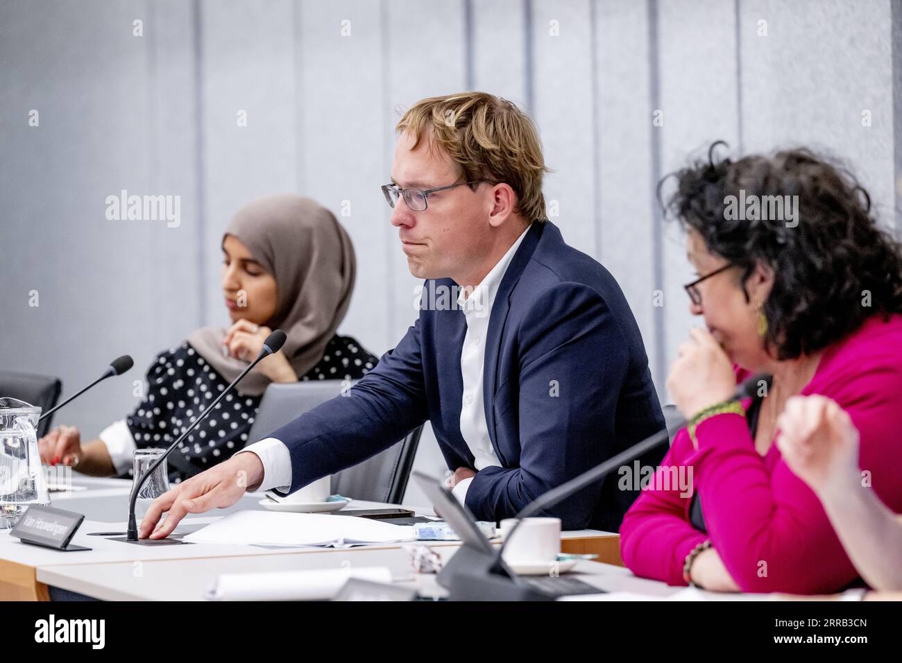 THE HAGUE - Pepijn van Houwelingen (fvd) during a round table ...