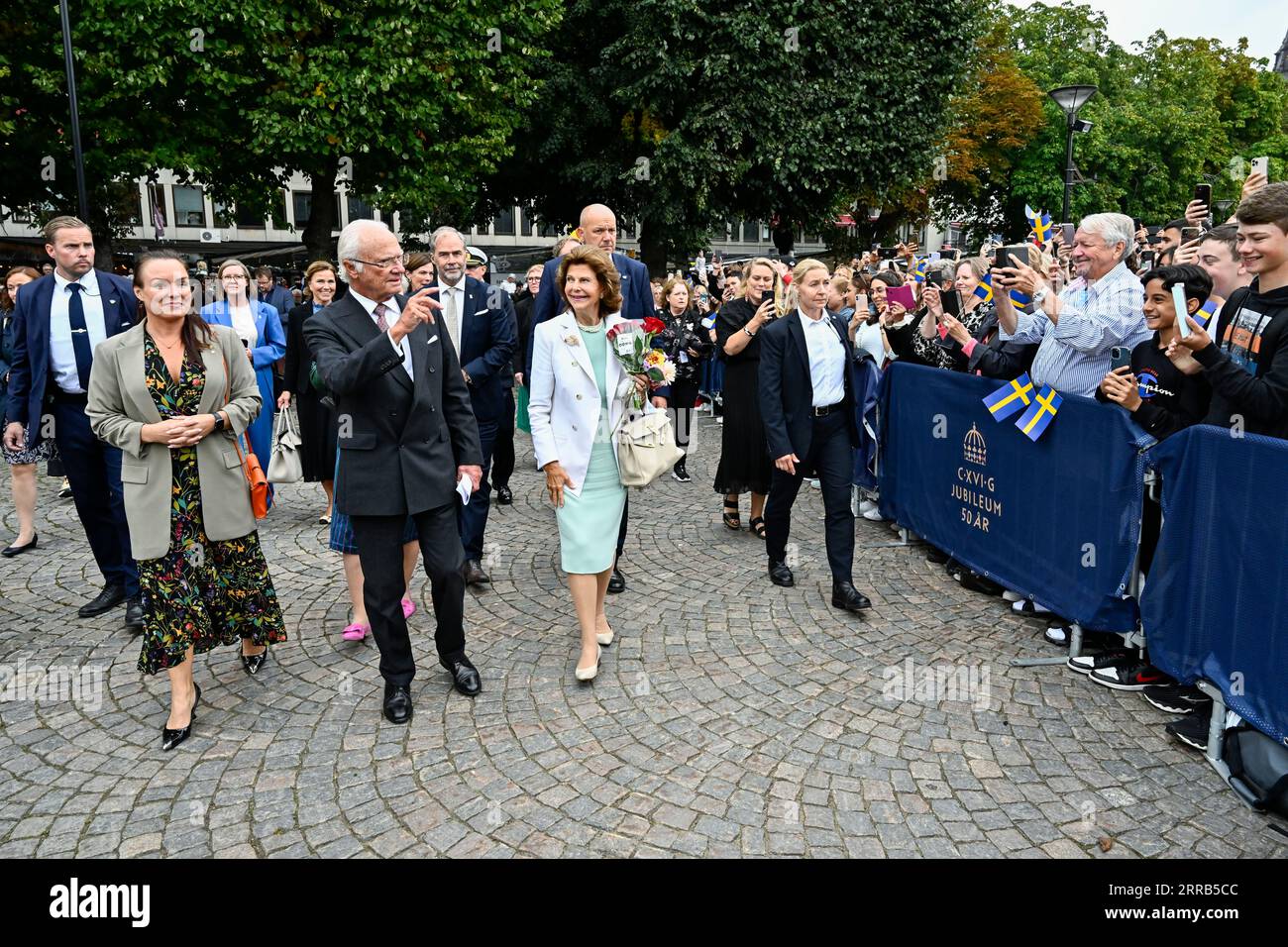 KARLSTAD 20230907King Carl Gustaf and Queen Silvia arrive at Stora ...